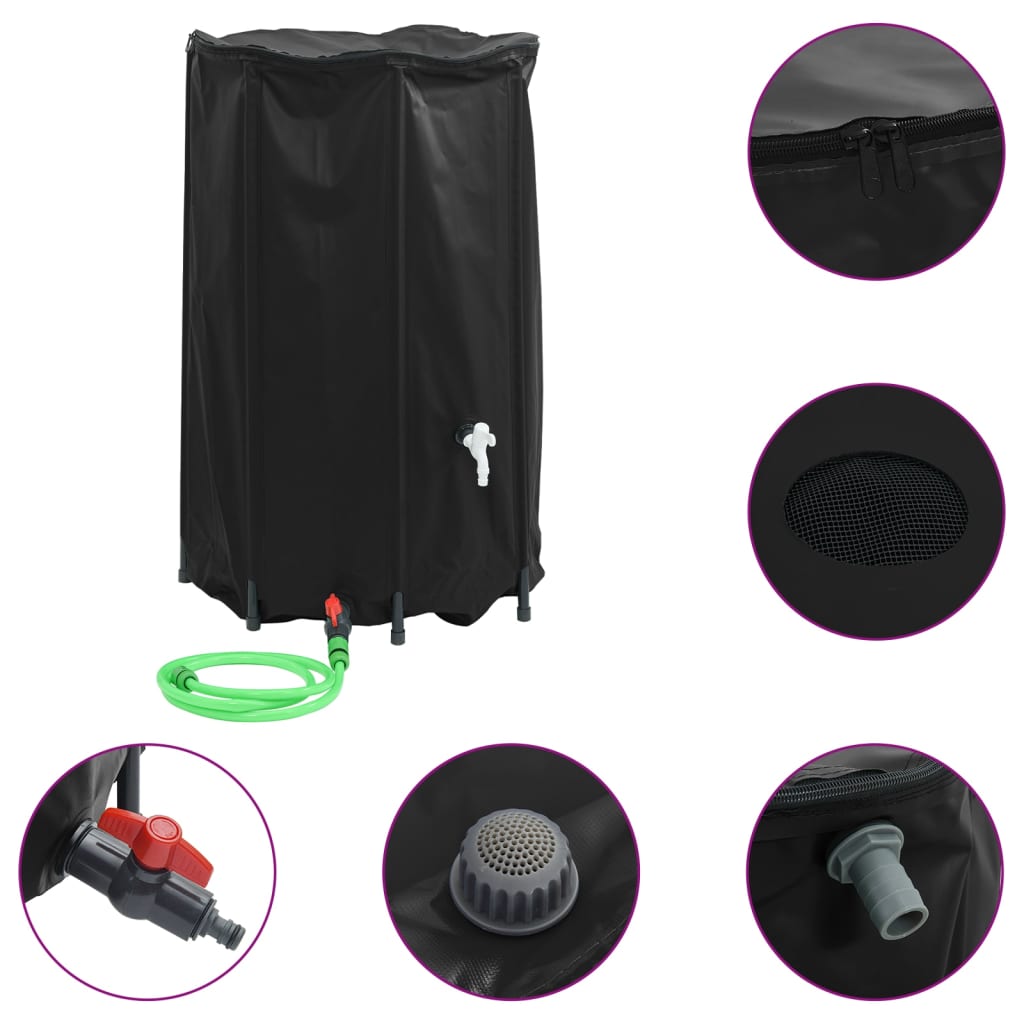 vidaXL Vandens talpa su čiaupu, sulankstoma, 500l, PVC | vidaXL.lt